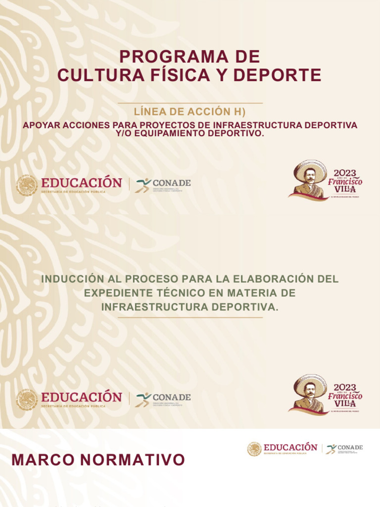 Induccion Infraestructura Deportiva CONADE | PDF | Presupuesto | Propiedad