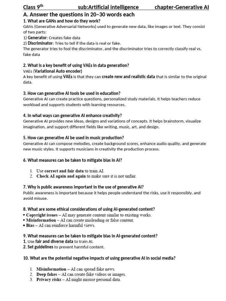 Sumneet Generative Ai Class 9th Home Work | PDF | Artificial ...