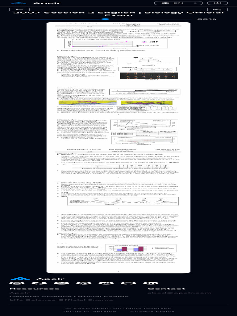 2007 Session 2 English Biology Official Exam Apelr | PDF