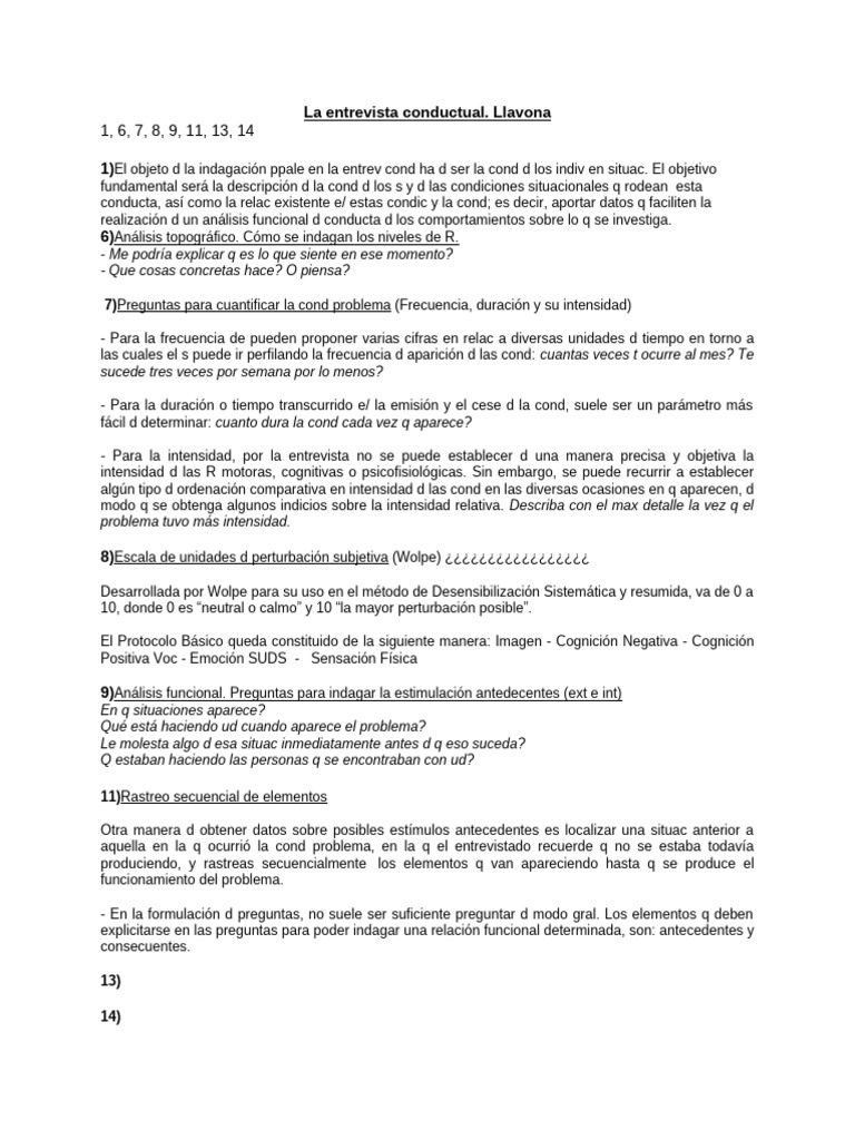 La Entrevista Conductual | PDF | Comportamiento | Sicología