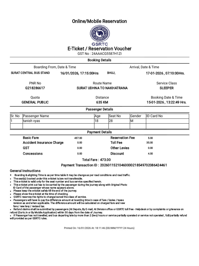 GSRTC | PDF | Fare | Transport