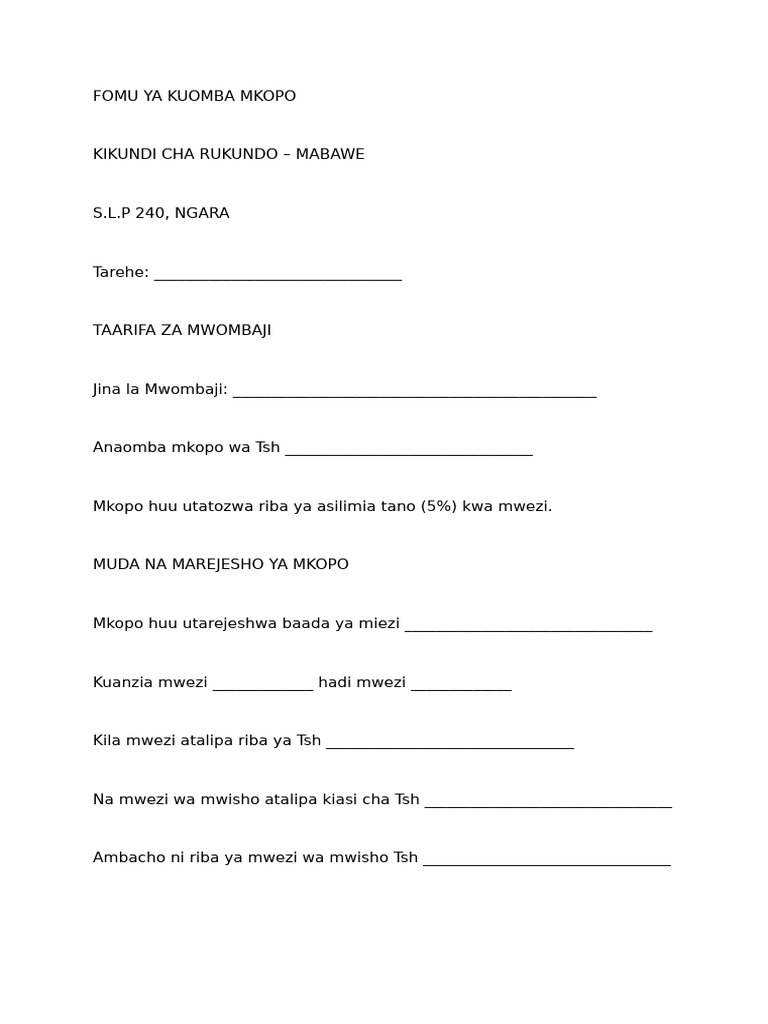 Rukundo fomu | PDF