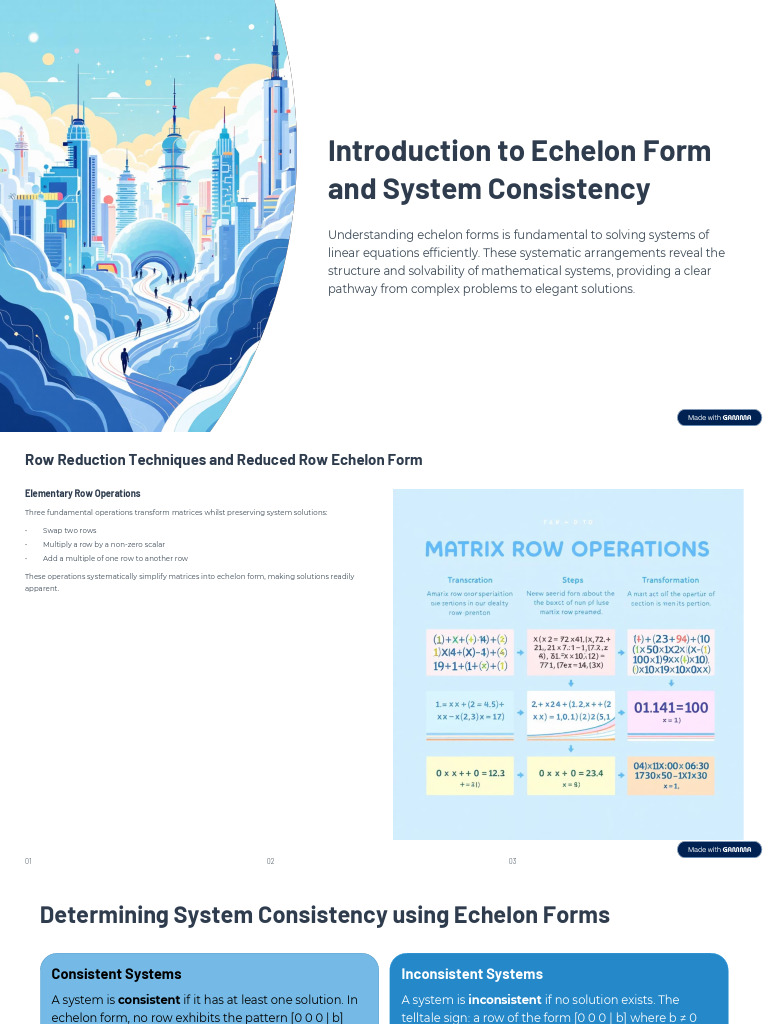 Introduction To Echelon Form and System Consistency | PDF ...