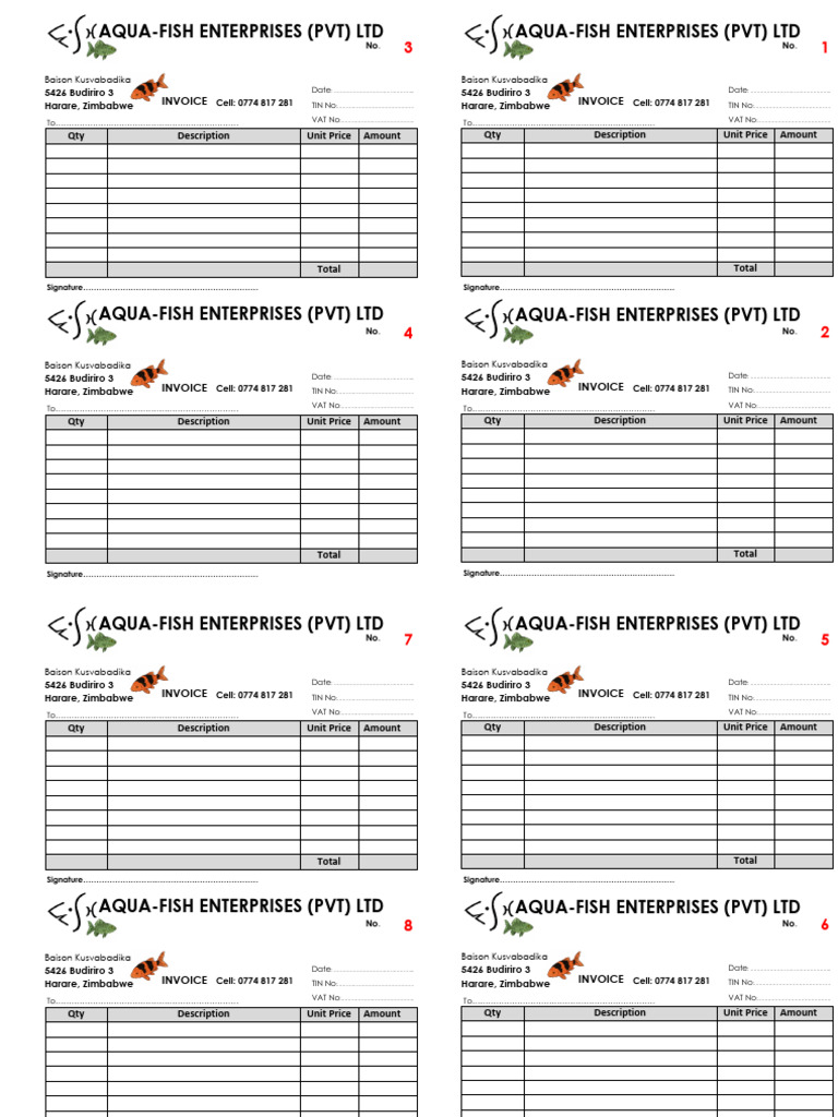 Aqua PDF Print | PDF | Invoice | Business Documents