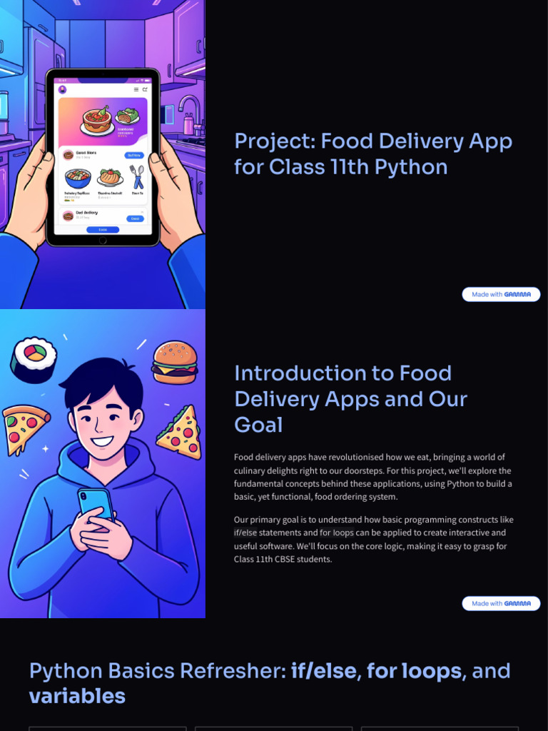 Project Food Delivery App For Class 11th Python | PDF | Control Flow | Menu