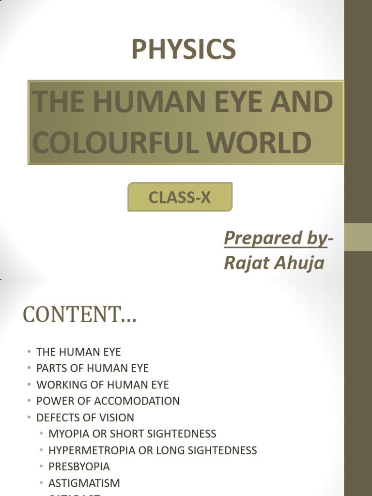 The Human Eye and Its Defects | PDF | Human Eye | Eye