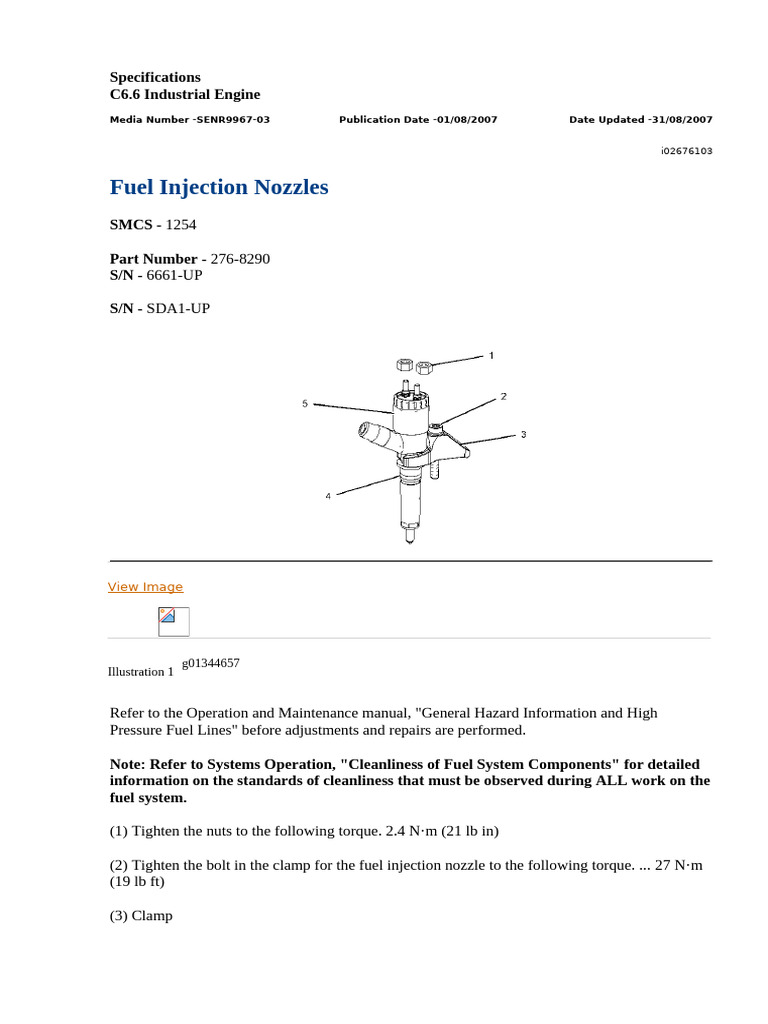 Fuel Injection Nozzles Specifications | PDF