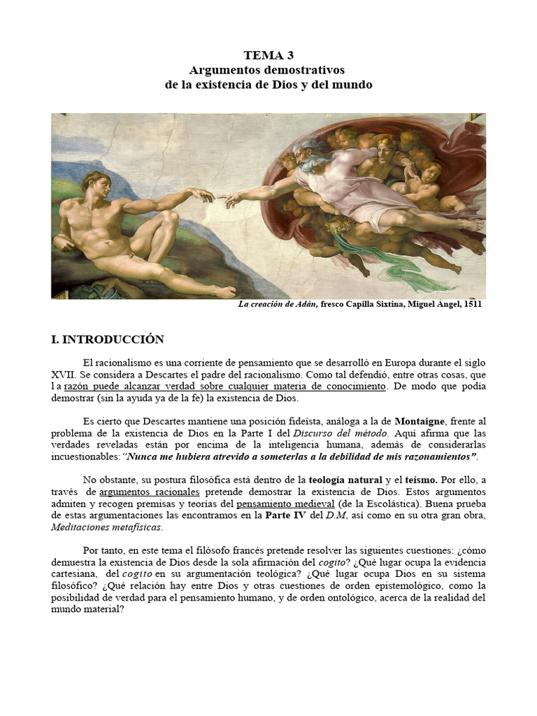 Tema 3.- Argumentos Demostrativos de La Existencia de Dios y Del Mundo ...