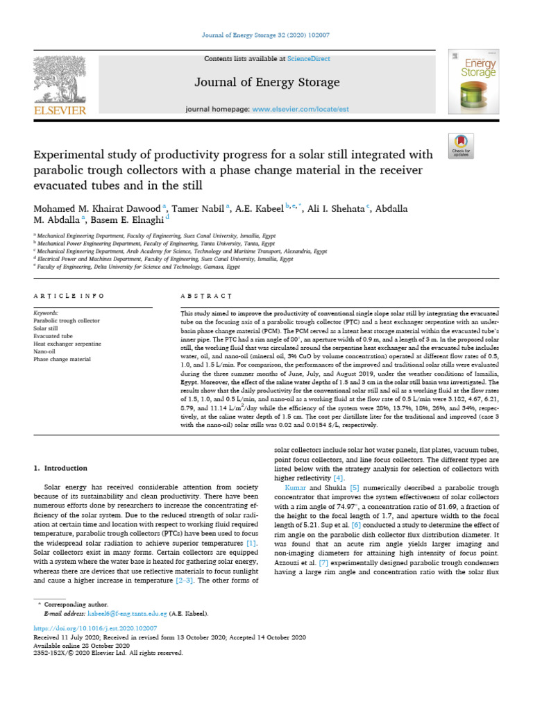 4 Experimental Study of Productivity Progress for a Solar Still ...