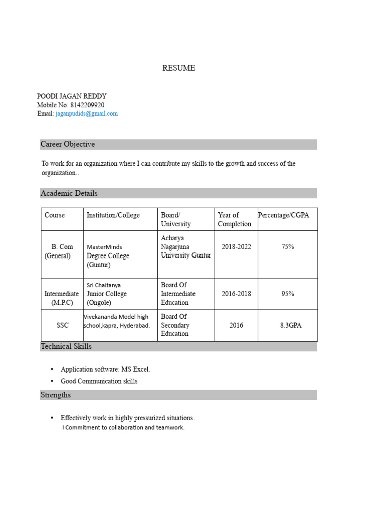 Jagan Resume | PDF
