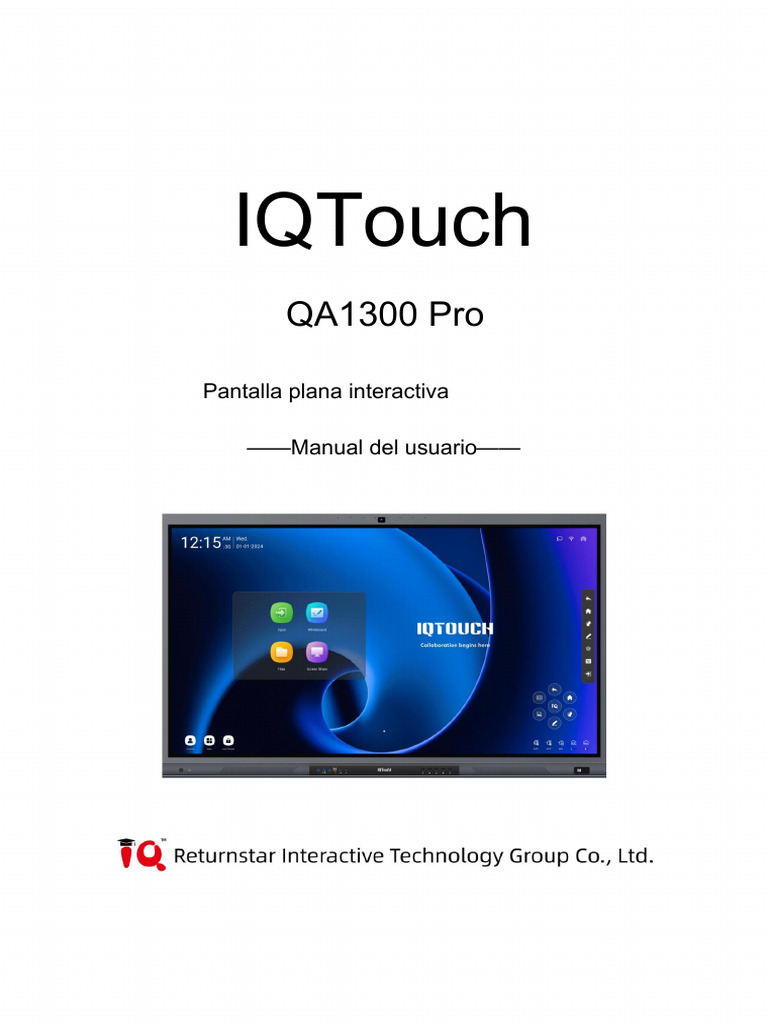 IQTouch-QA1300-Pro-User-Manual-20251018 | PDF | USB | Fuente de ...