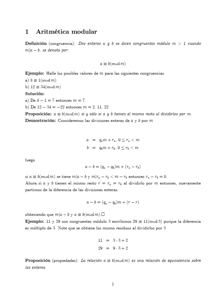 08_Aritmetica modular | PDF | Álgebra | Teoría del anillo