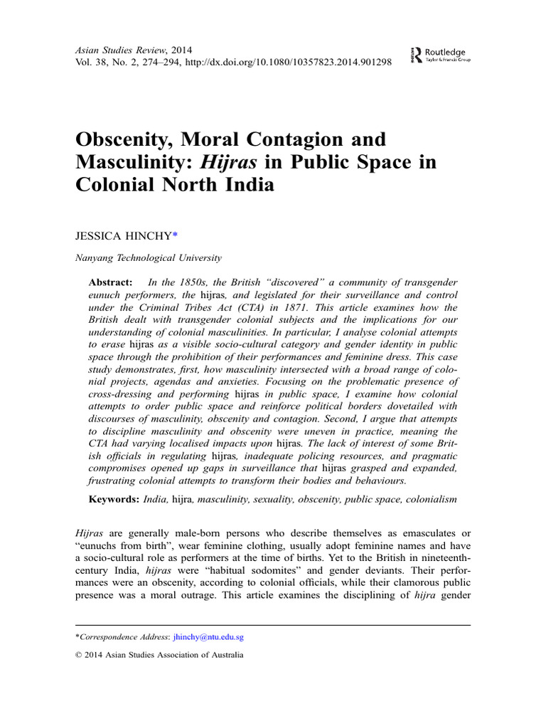 8 Hinchy Jessica Hijras in Public Space | PDF | Gender | Gender Studies