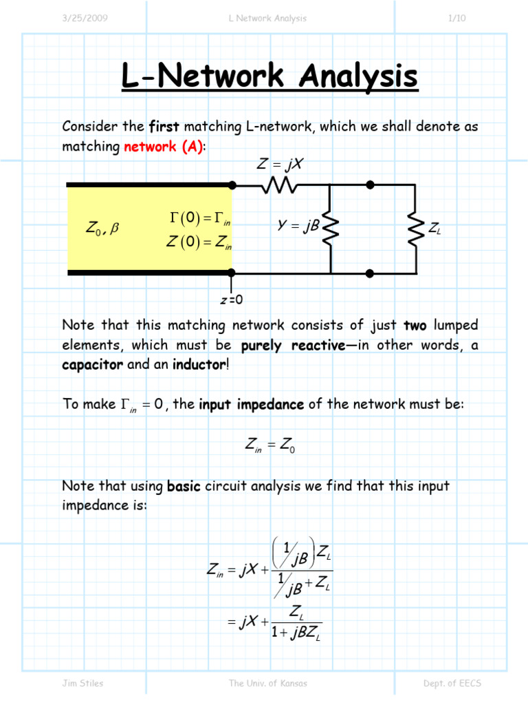 L Network Analysis | PDF | Network Analysis (Electrical Circuits) | Electrical Impedance