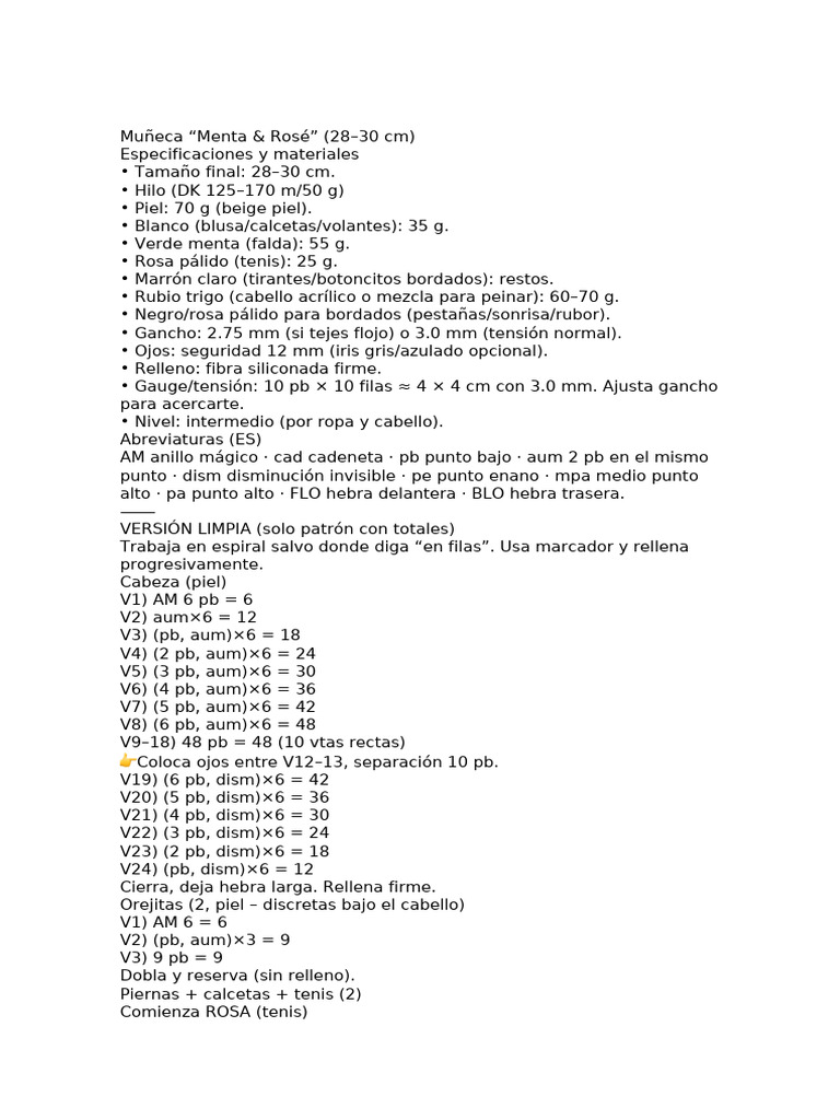 Muñeca Menta y Rose | PDF | Moda | Apariencia humana