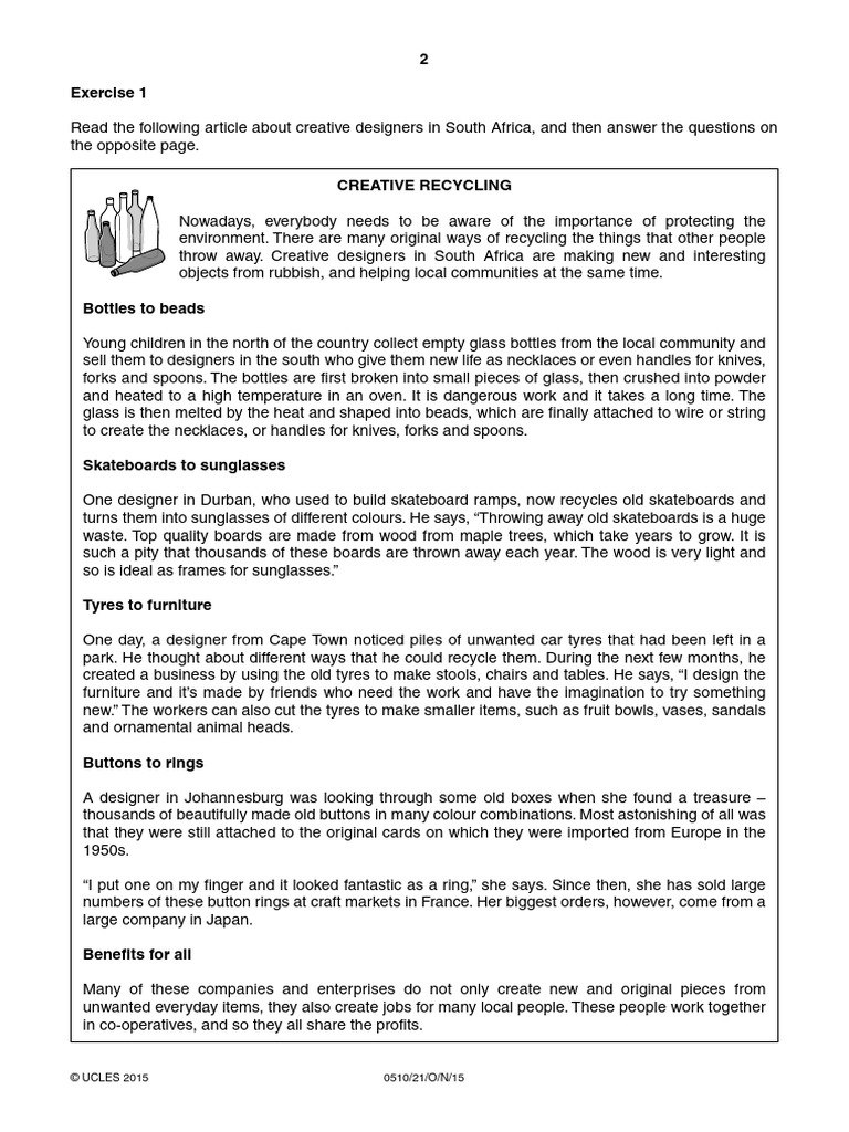 Igcse Reading Exercise Practice | PDF | Wolfgang Amadeus Mozart | Car