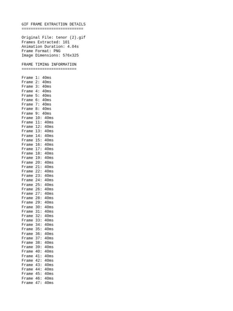 Frame Extractor Details | PDF