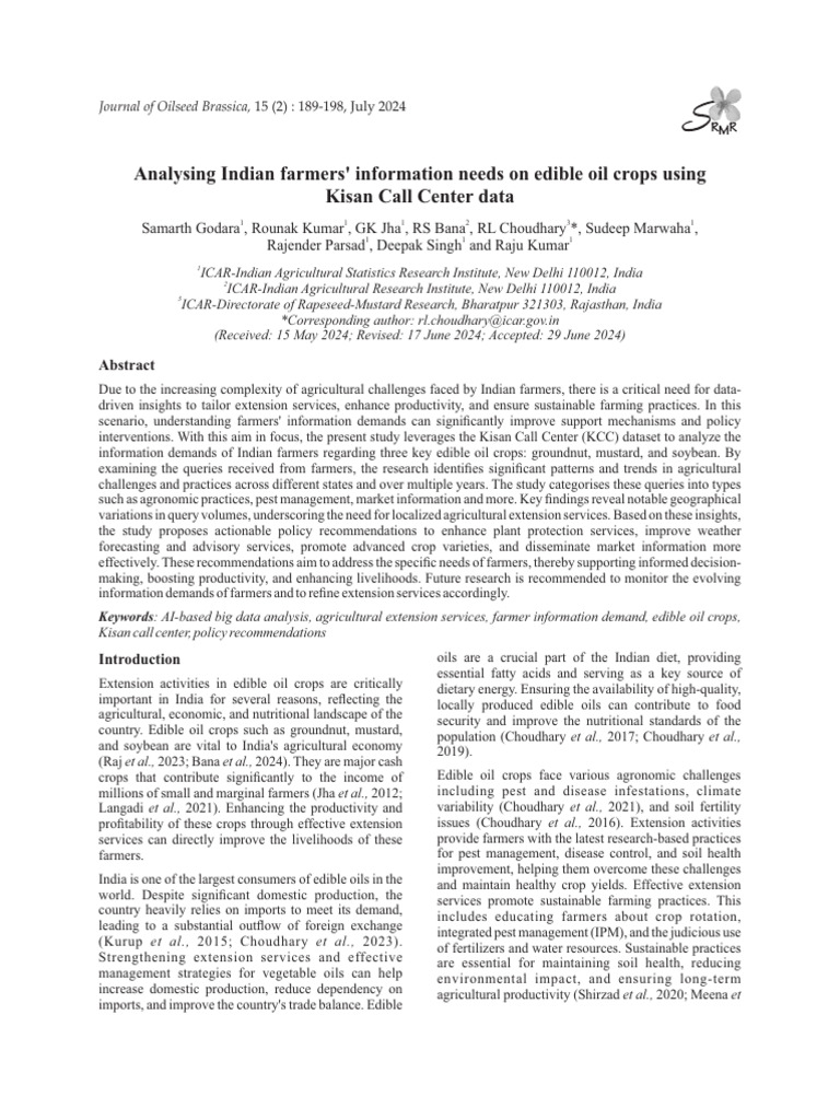 Aug 24 KCC Ed Oil Paper | PDF | Agriculture | Sustainable Agriculture