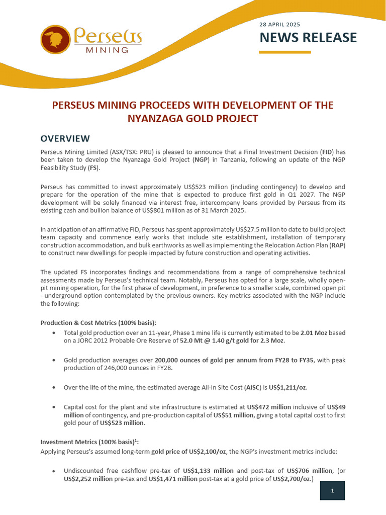 Perseus Mining Limited_Expl. Report_2025-04-28_English | PDF | Mining ...