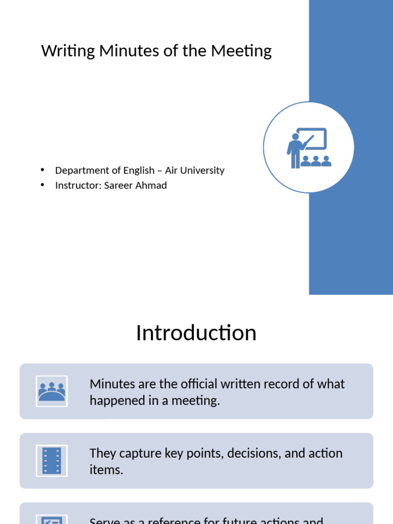 Writing Minutes of the Meeting | PDF