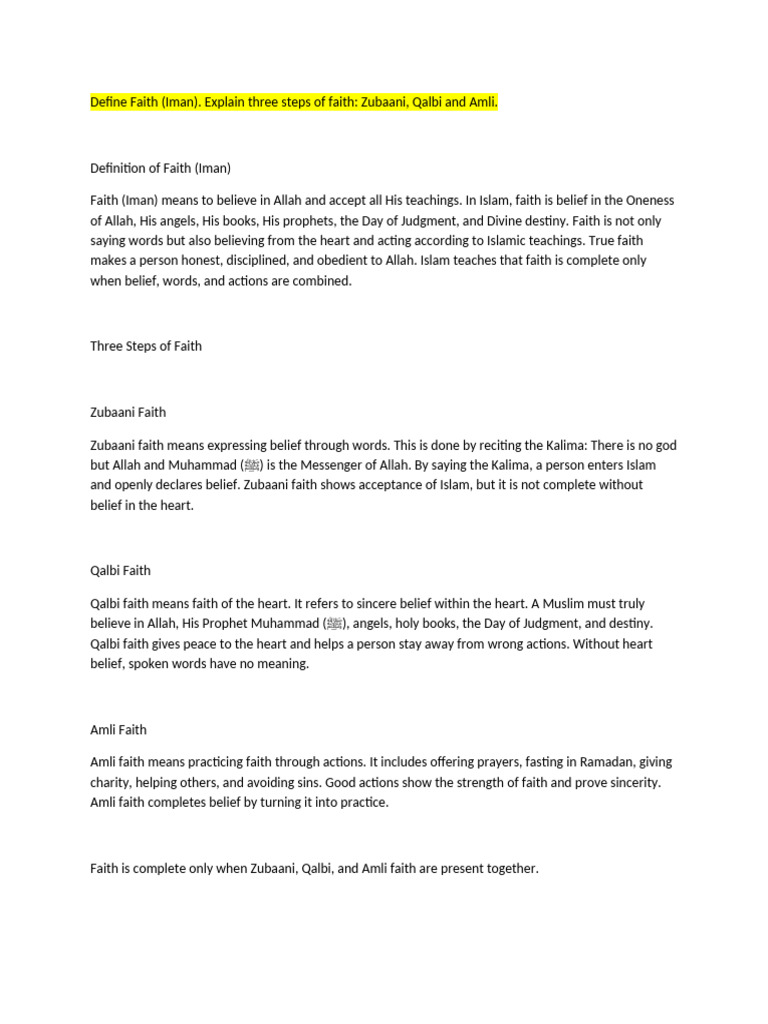 islamic studies Notes | PDF | Hadith | Quran