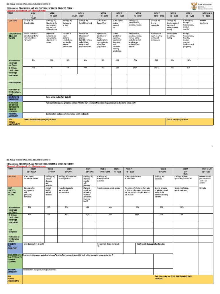 2026 Atp - Agrs Grade 12 | PDF | Natural Selection | Learning