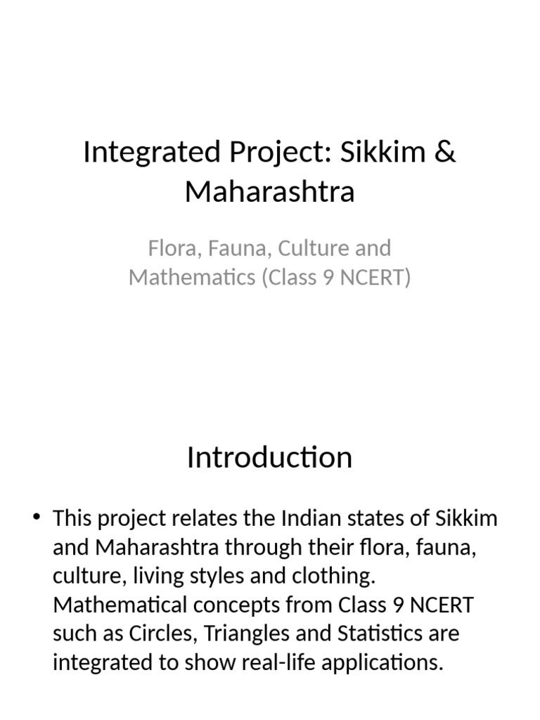 Sikkim Maharashtra Maths Integrated Project Class9 | PDF