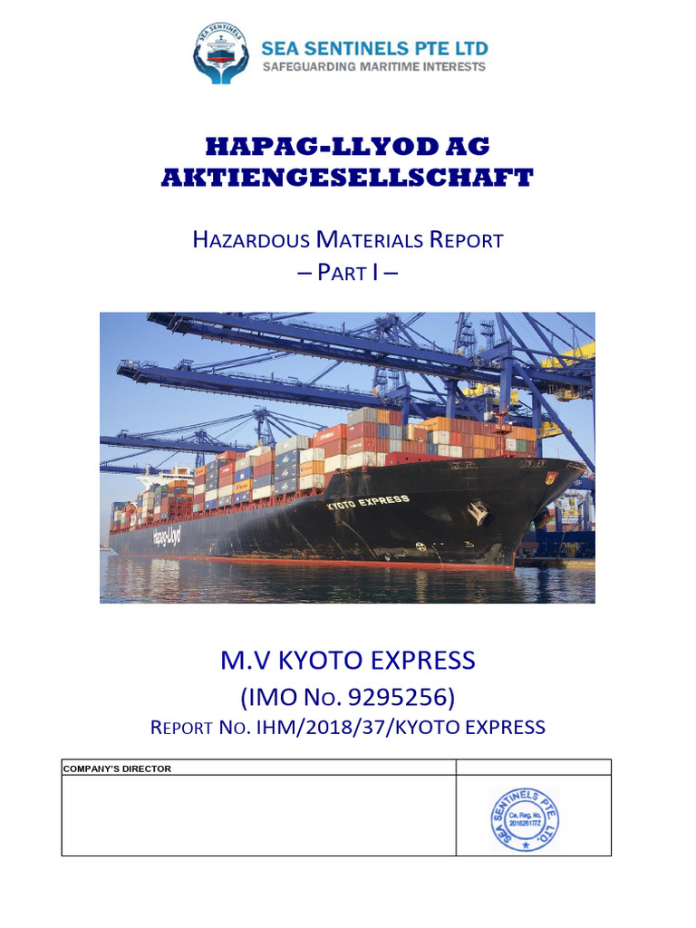 IHM Report - MV Kyoto Express (IMO No. 9295256)-Converted | PDF