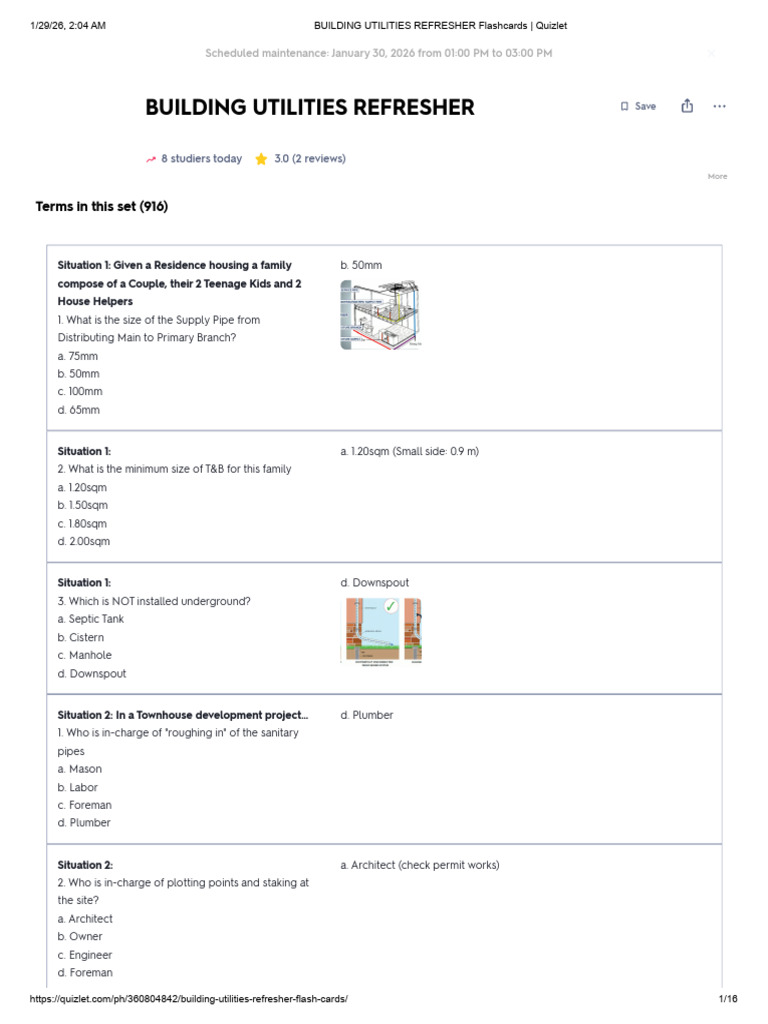 Building Utilities Refresher Flashcards - Quizlet | PDF | Flooring ...