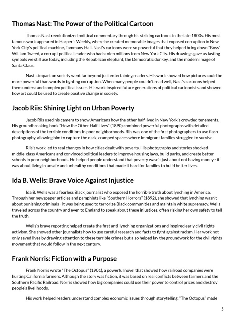 Kami Export - Jackson Stephens - Progressive Era Muckrakers (1) | PDF ...