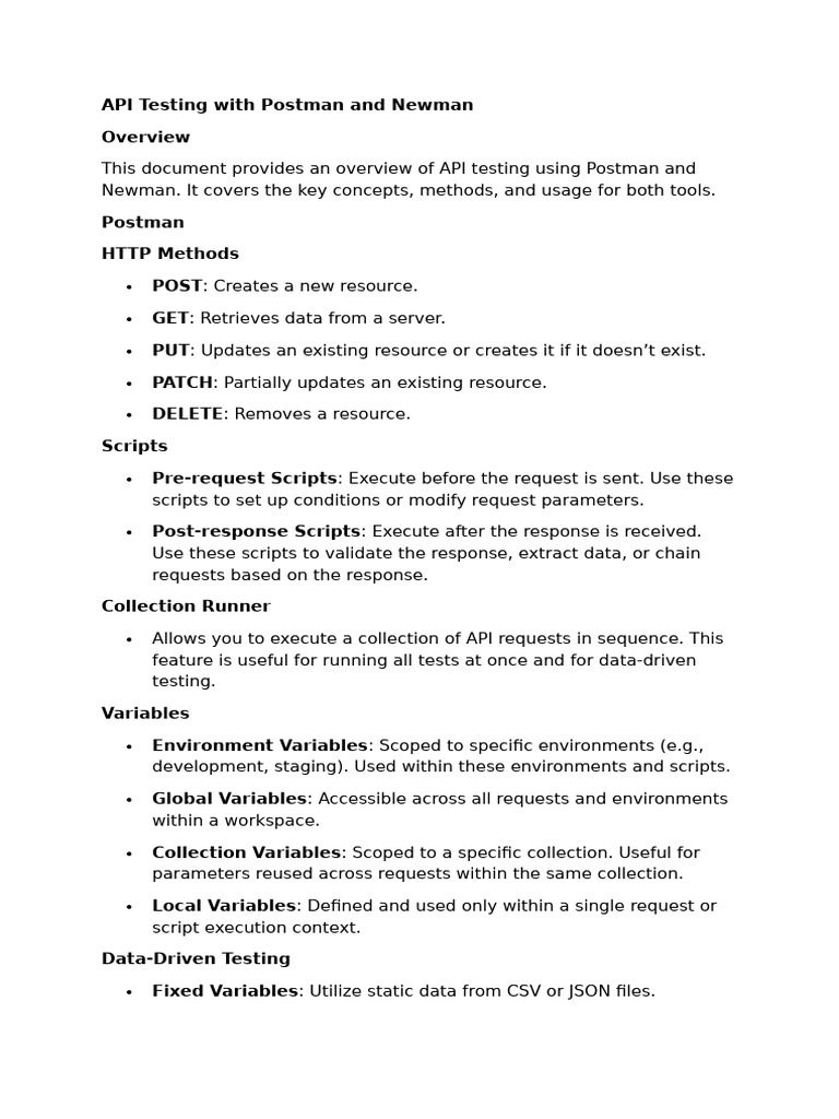 API Testing With Postman and Newman | PDF