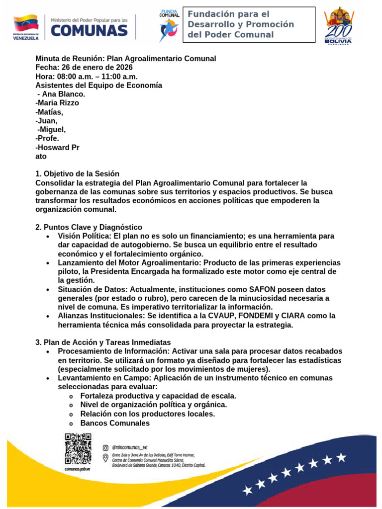 Minuta de Reunión | PDF