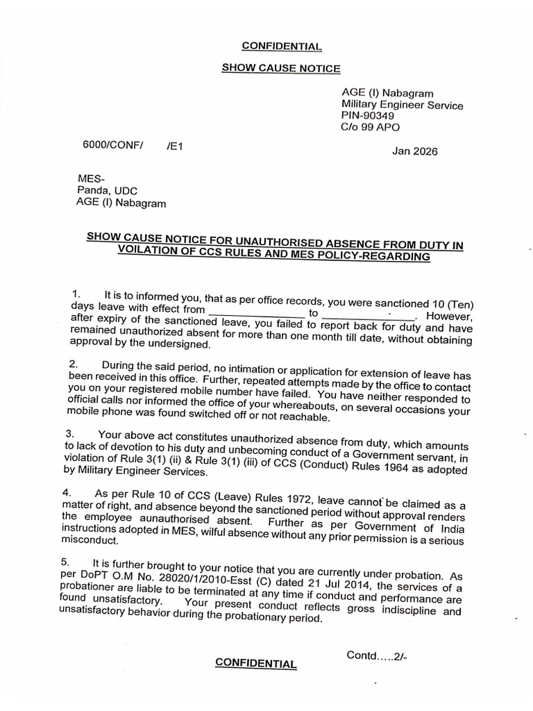 Show Cause Notice Draft | PDF