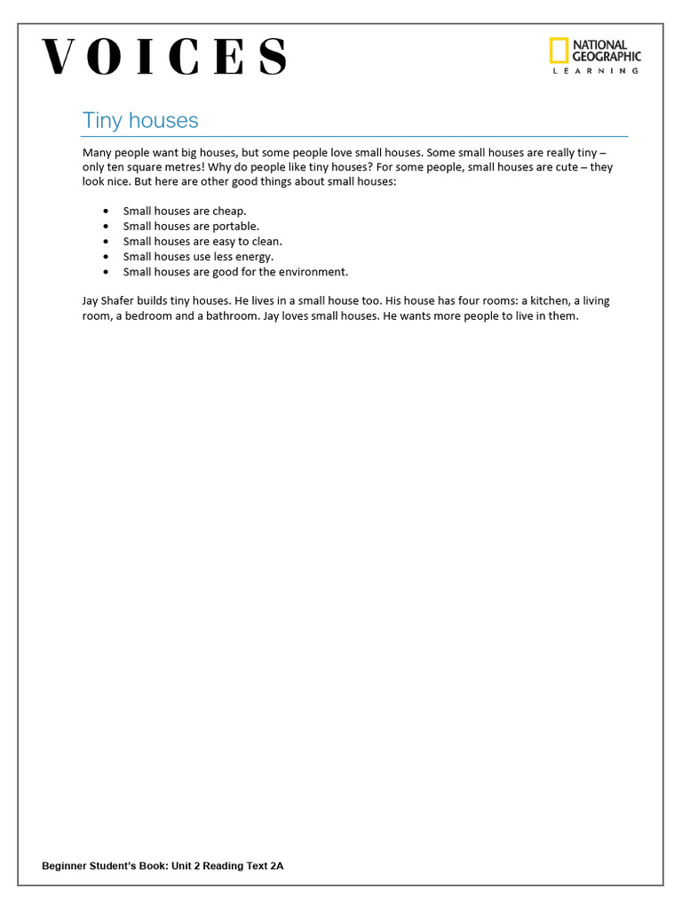 Voices Beginner Unit 2 Reading Text 2a | PDF