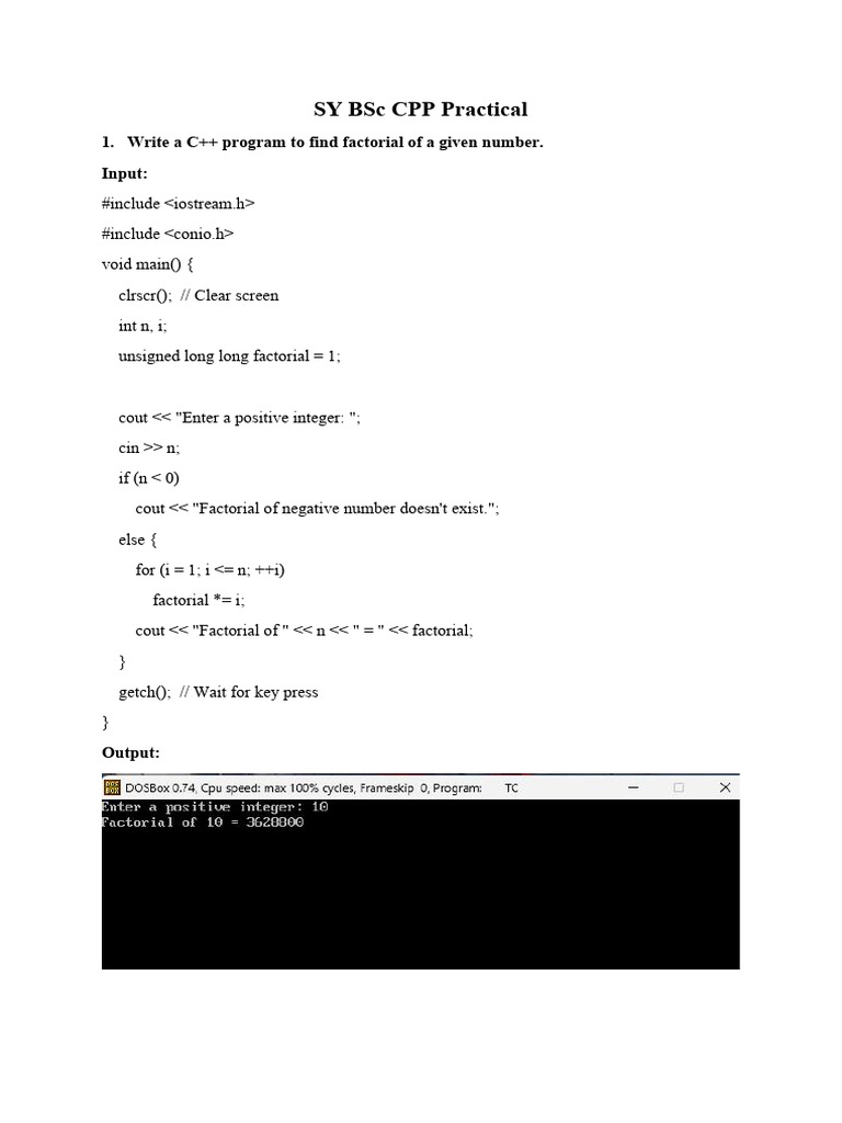 SY BSC CPP Practical 2025-26sai | PDF | Constructor (Object Oriented ...