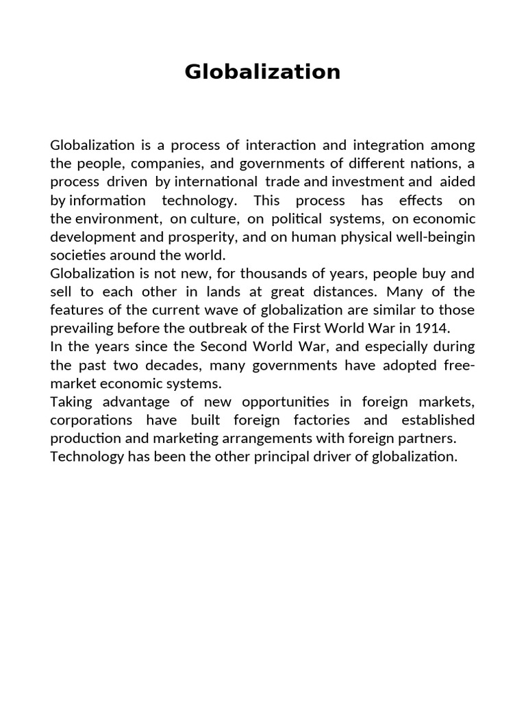 Globalization | PDF