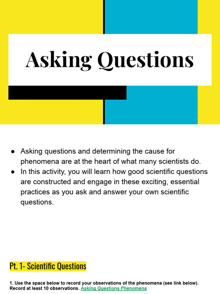 Asking Questions Activity | PDF | Cell (Biology) | Biology