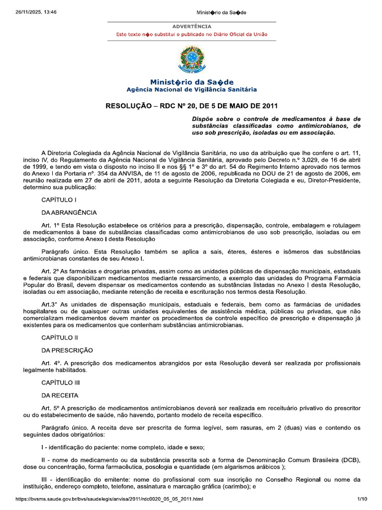 RDC 20 - Antimicrobianos | PDF