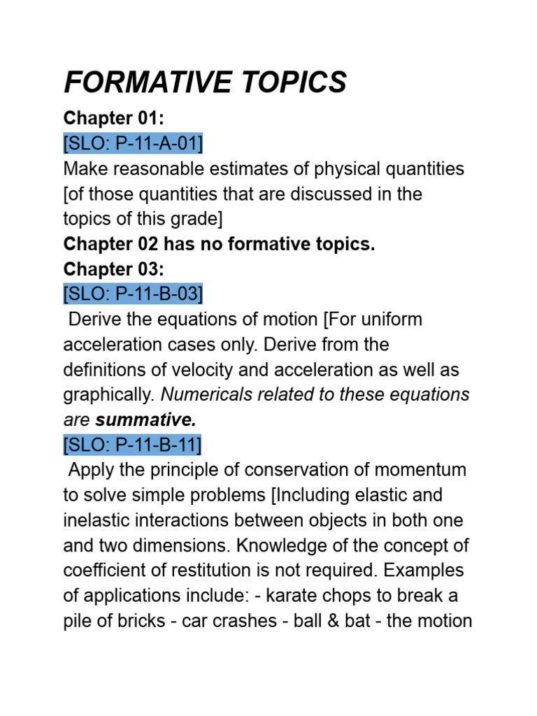 Physics Formative Topics. | PDF | Matter | Waves