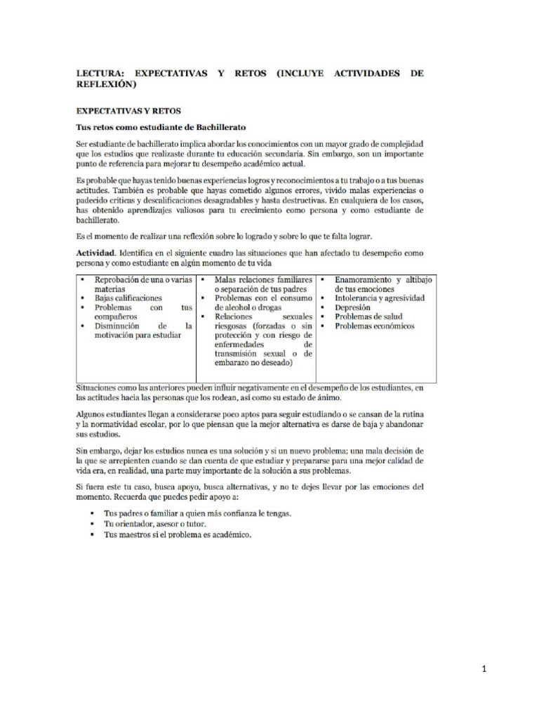 Expectativas y Retos | PDF