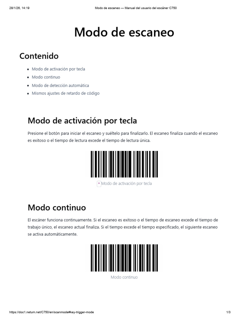 Modo de Escaneo — Manual Del Usuario Del Escáner C750 | PDF | Informática