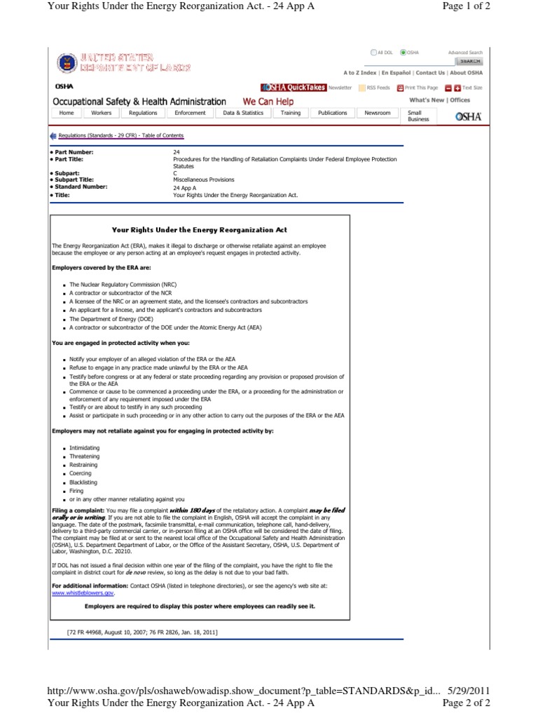 Osha Poster | PDF | Occupational Safety And Health Administration ...