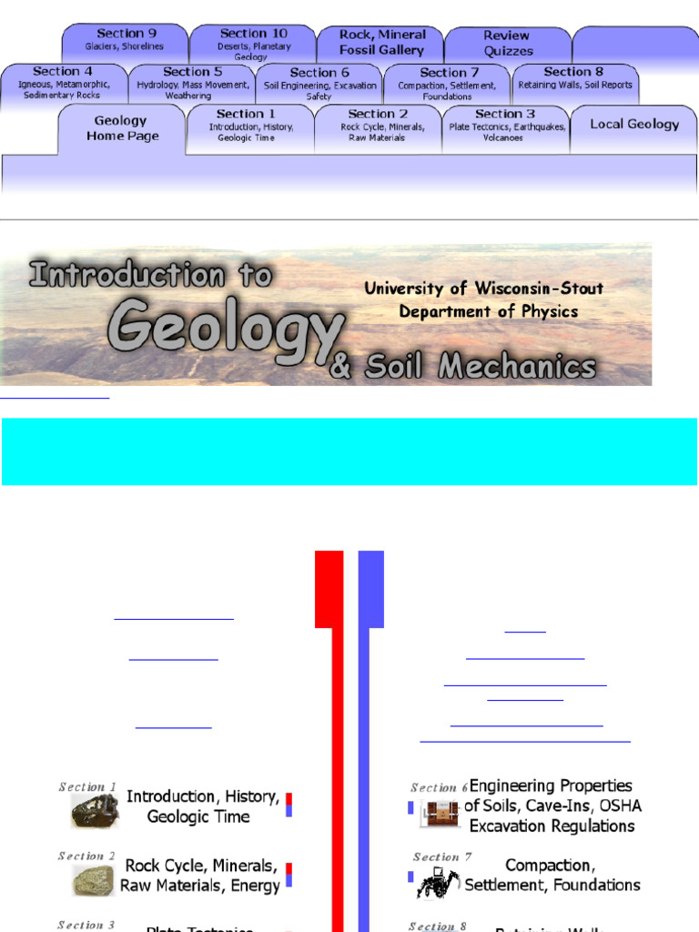Introduction To Geology and Soil Mechanics (Physics Uwstout Edu) | PDF ...