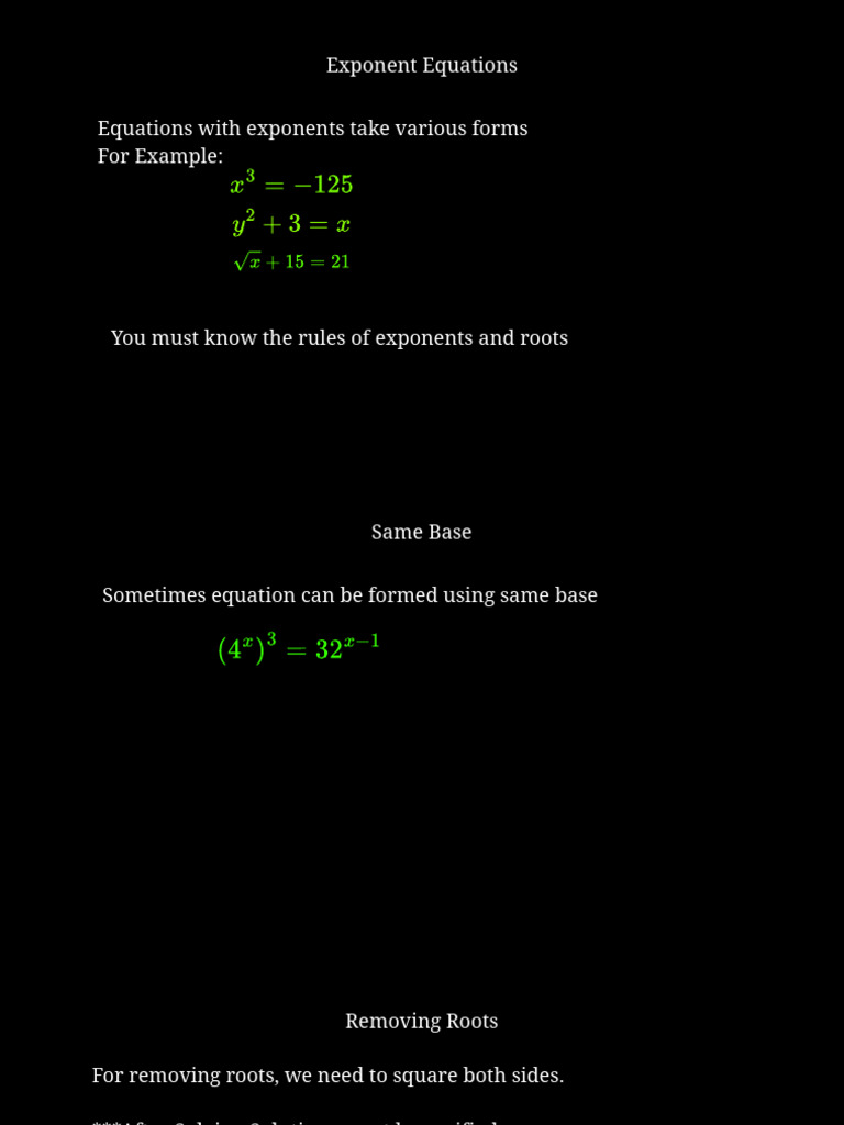 21.Exponent Equations and Functions | PDF