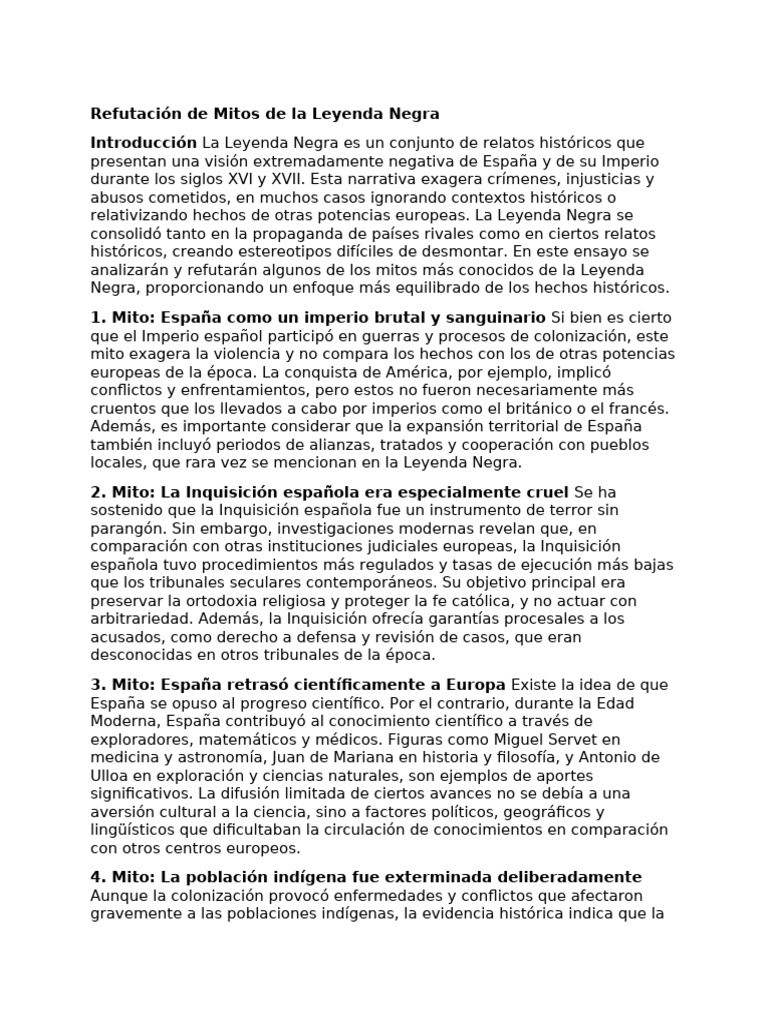 Refutacion Mitos Leyenda Negra (1) | PDF | España | Inquisición