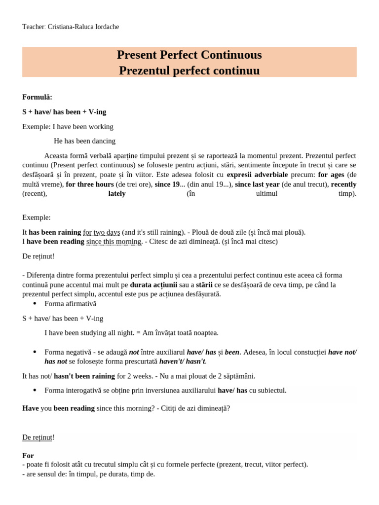 10.present Perfect Continuous | PDF