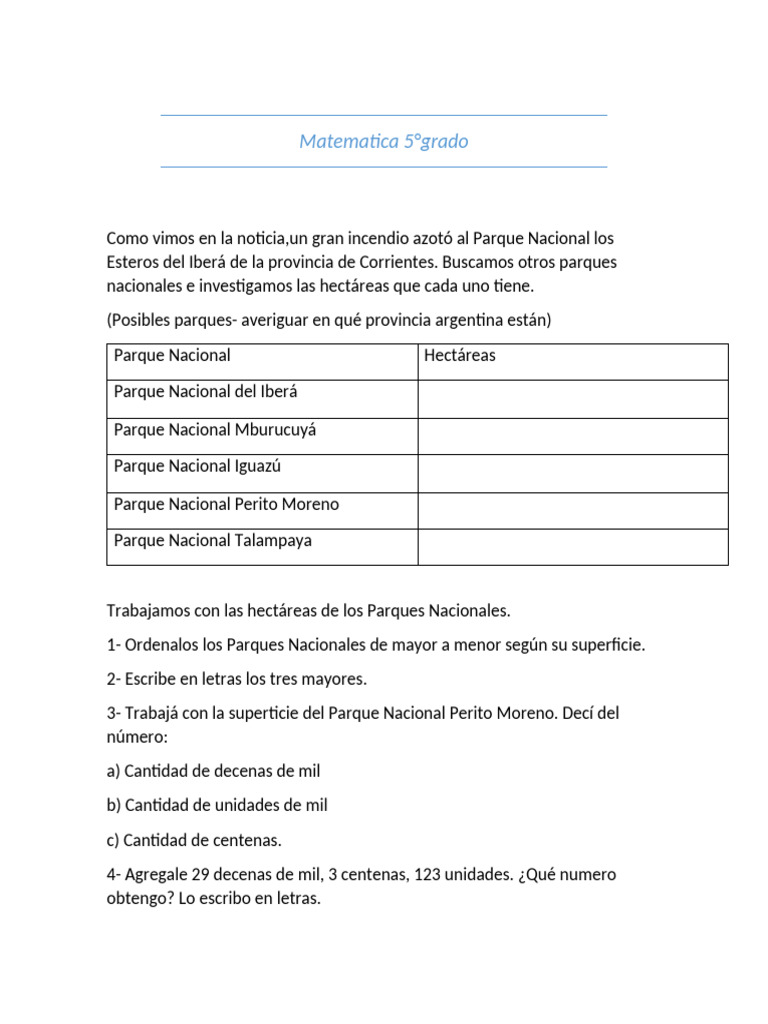 1- Matemática- QUINTO GRADO- 10-03 | PDF