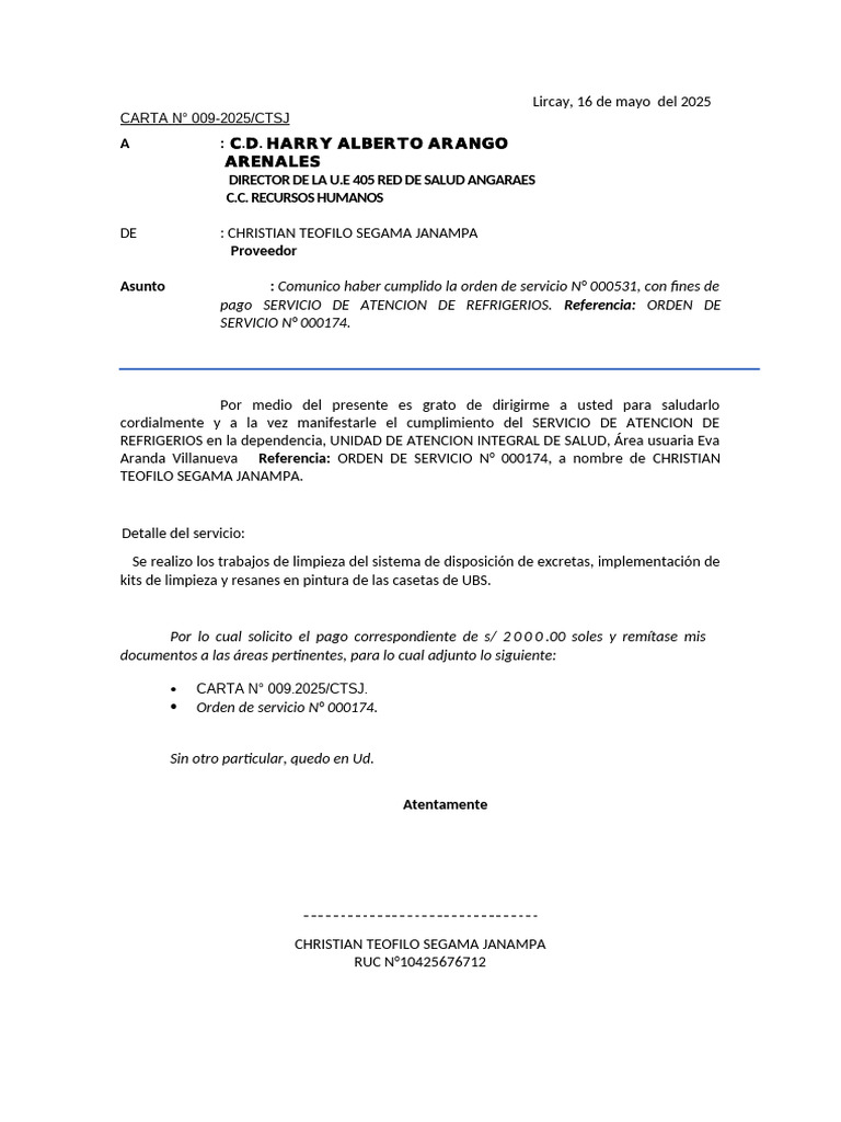 Carta Cumplimiento Red Refrigerios (1) | PDF