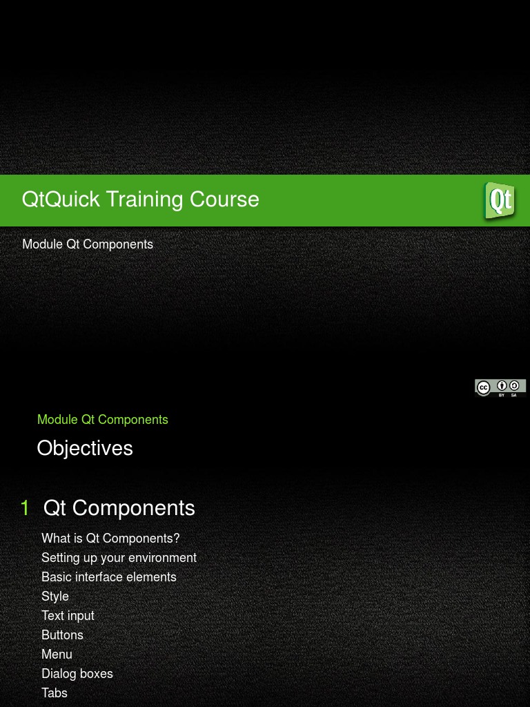 Qtquick Training Course: Module QT Components | PDF | Button (Computing ...