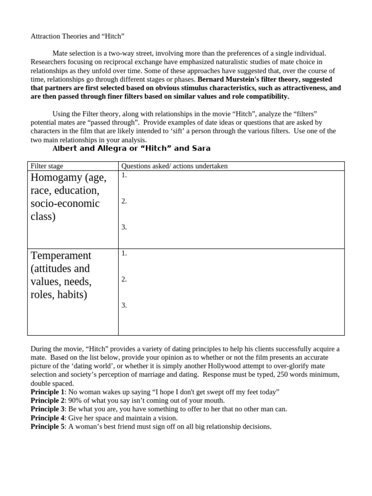 4 Hitch Attraction Theories | PDF | Knowledge | Communication